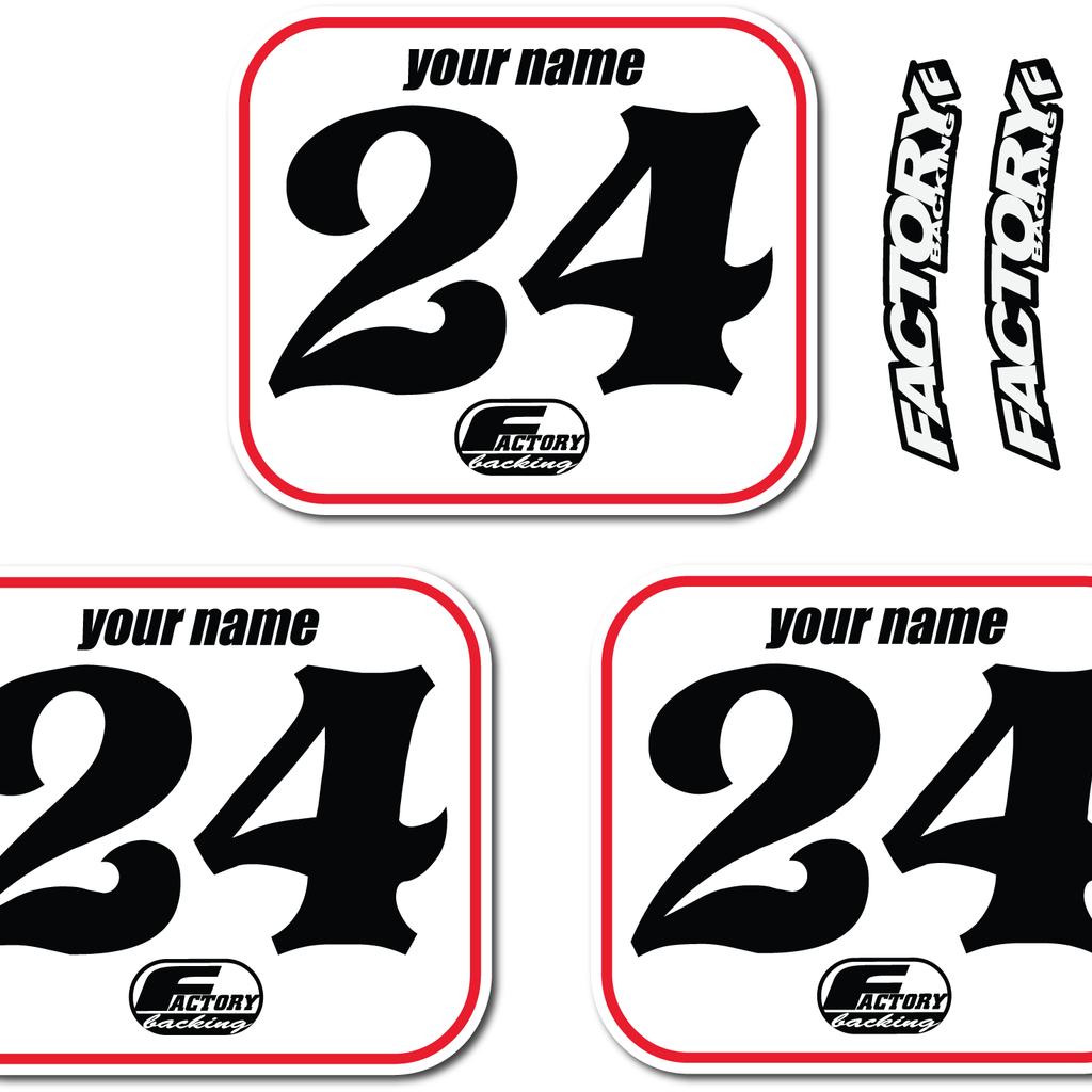 Set of 3 Custom Flat track Number Plate Backgrounds (Decals only) Any ...