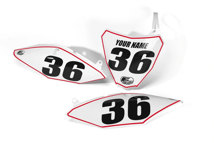 Custom Motocross Number Plate Graphics – Factory Backing